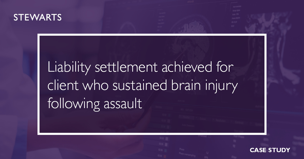 Liability settlement achieved for client who sustained brain injury ...