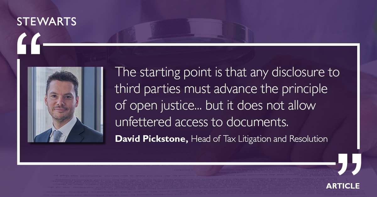 Third party disclosure in the tax tribunal - Stewarts