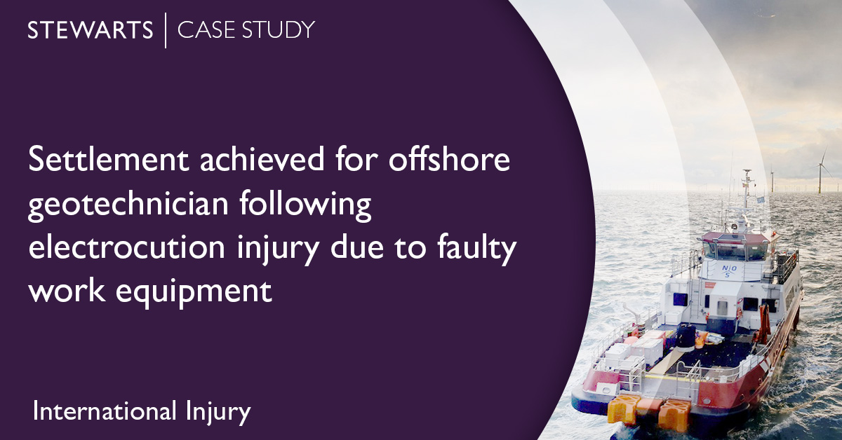 Settlement achieved for offshore geotechnician following electrocution ...
