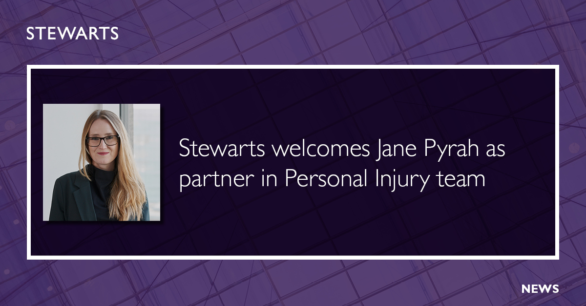 Stewarts welcomes Jane Pyrah as partner in Personal Injury team - Stewarts